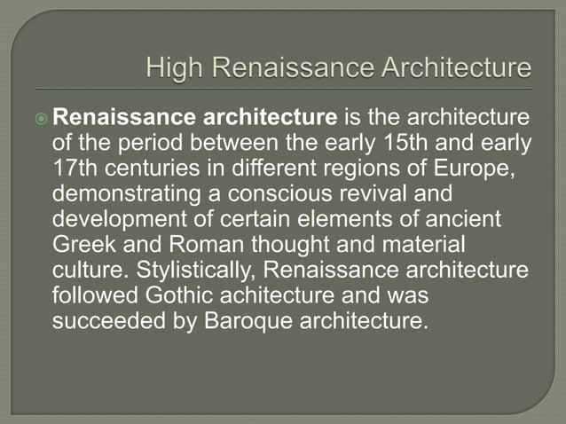 THEORY: High Renaissance Architecture | PPTX