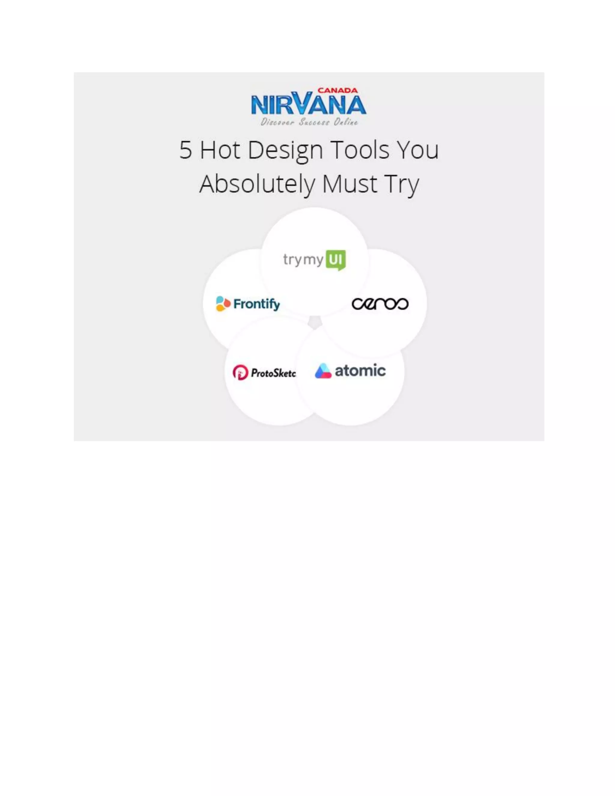 5 Hot Design Tools You Absolutely Must Try | PDF