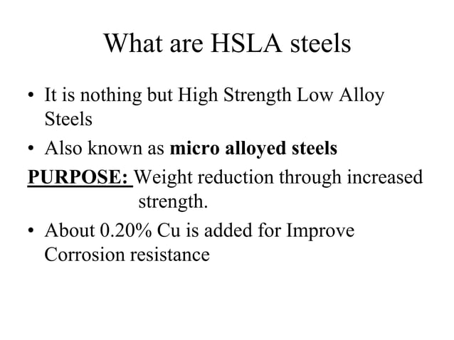 EM-UNIT II -hsla steel | PPT