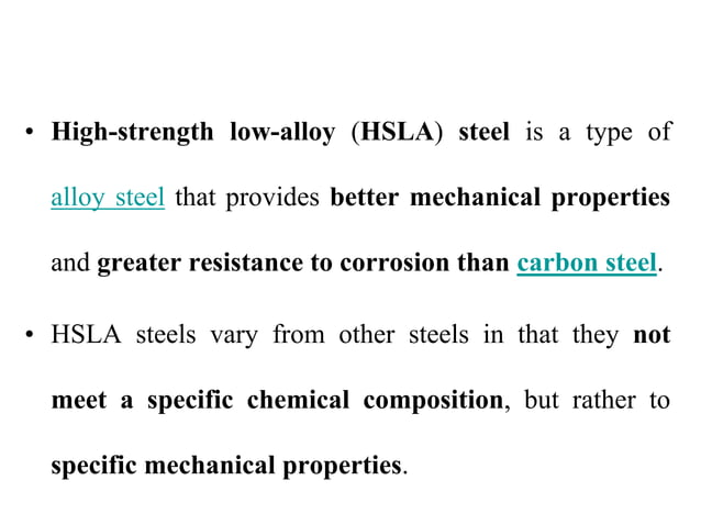 EM-UNIT II -hsla steel | PPT