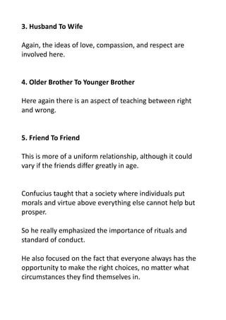 Confucianism Five Relationships Chart