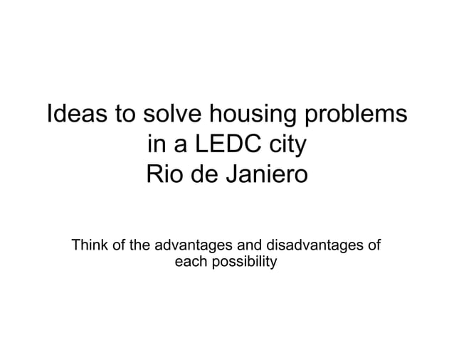 5 - Ideas To Solve Housing Problems | PPT
