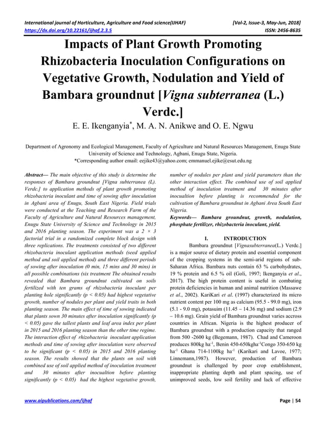 Impacts of Plant Growth Promoting Rhizobacteria Inoculation Configurations on Vegetative Growth ...