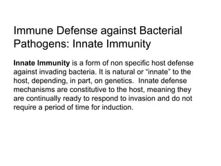 5 immune defense against bacterial pathogens | PPT