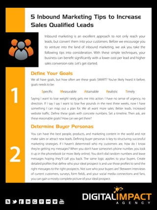 5 Inbound Marketing Tips to Increase Sales Qualified Leads | PDF ...