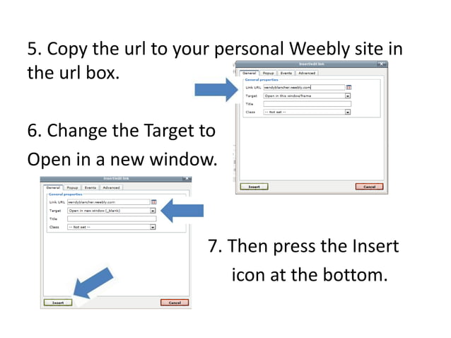5 inserting a hyperlink for your weebly submissions | PPT