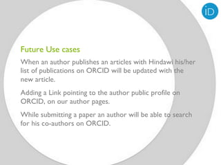 5. integration orcid outreach_20121016 | PPT