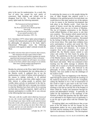 Iqbal's Ideas on Science(Journal Paper) | PDF | Islam | Religion ...