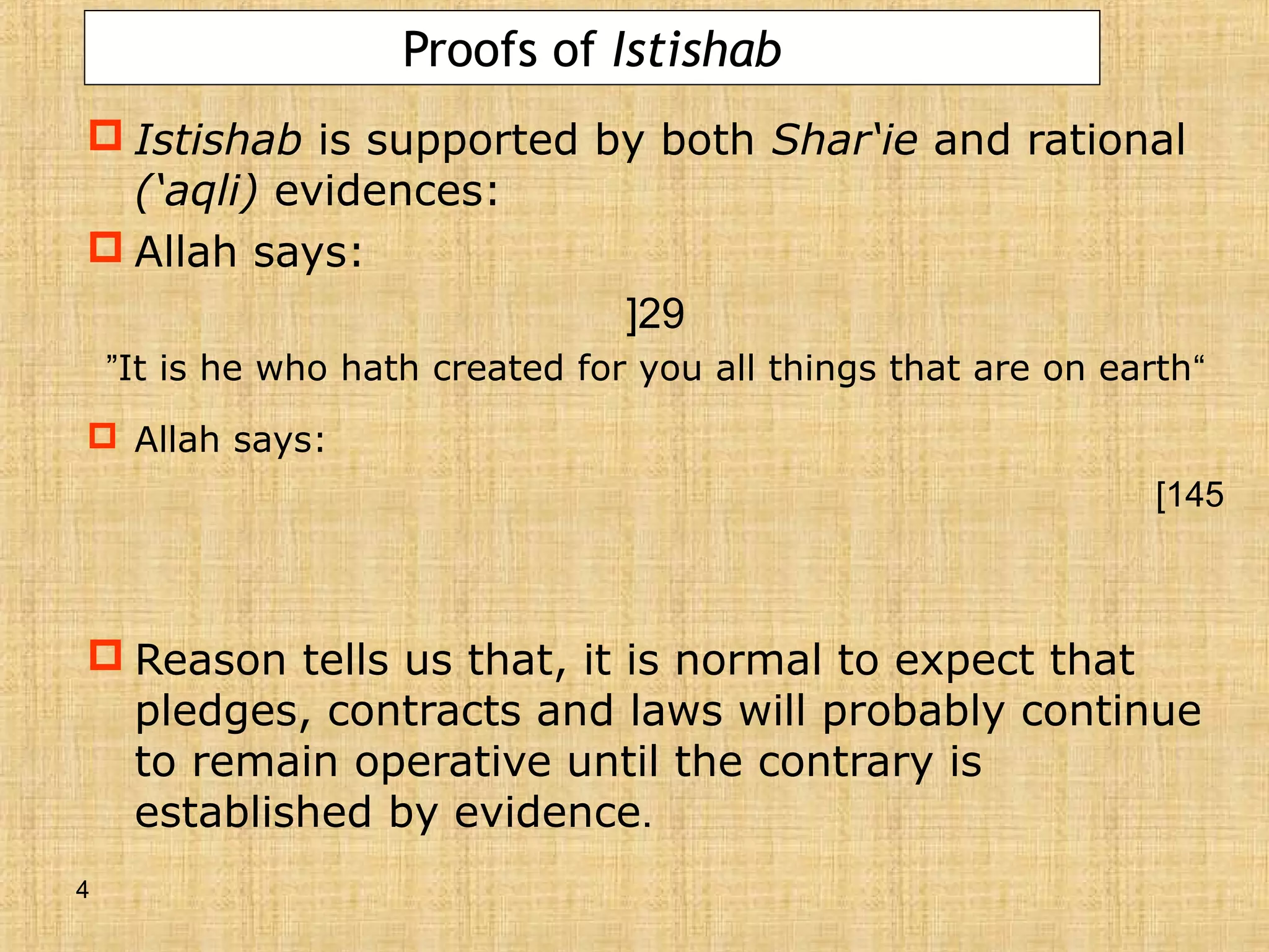 Introduction to Usul Fiqh : Istishab | PPT