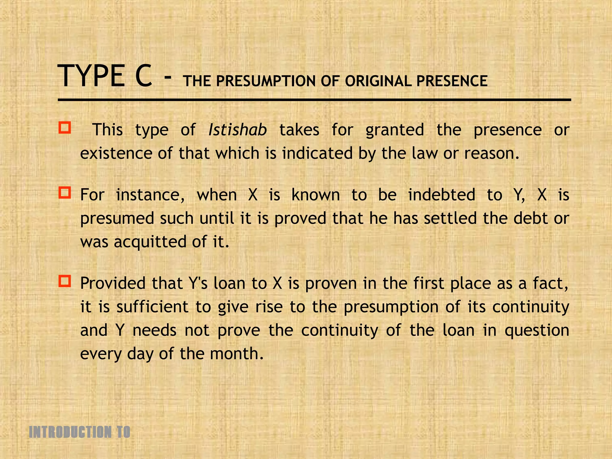 Introduction to Usul Fiqh : Istishab | PPT