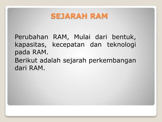 JENIS RAM | PPTX