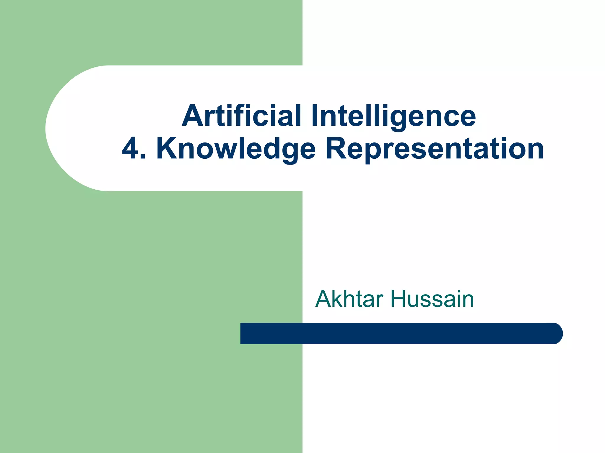 Knowledge Representation in Artificial intelligence | PPT