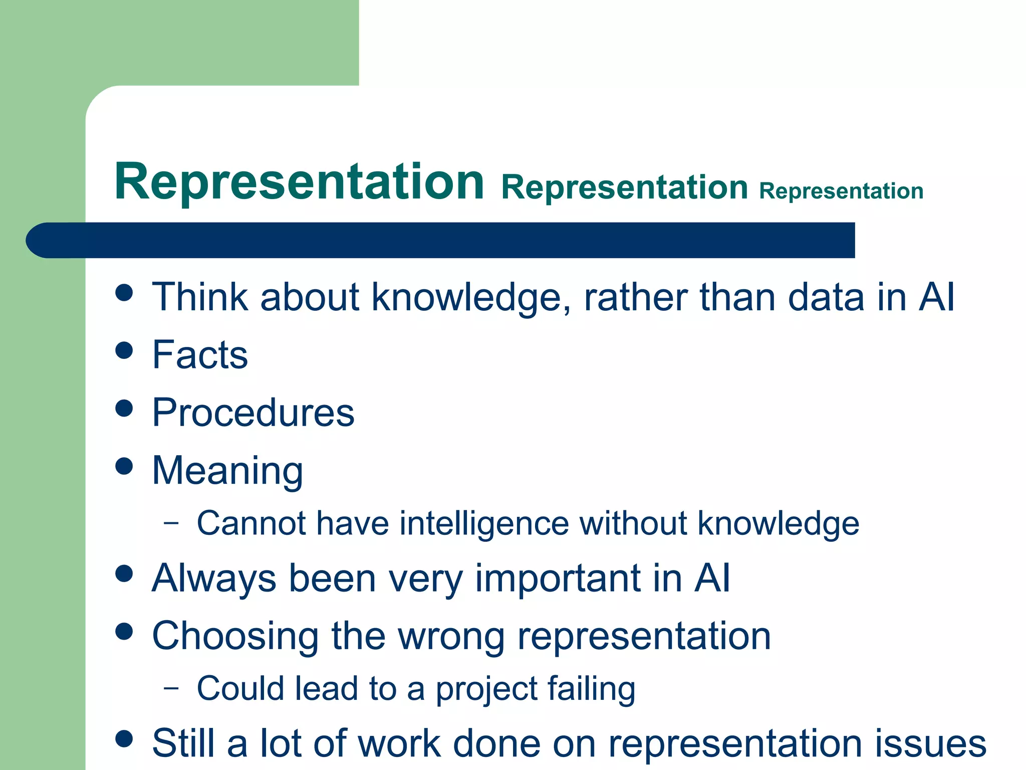 Knowledge Representation in Artificial intelligence | PPT