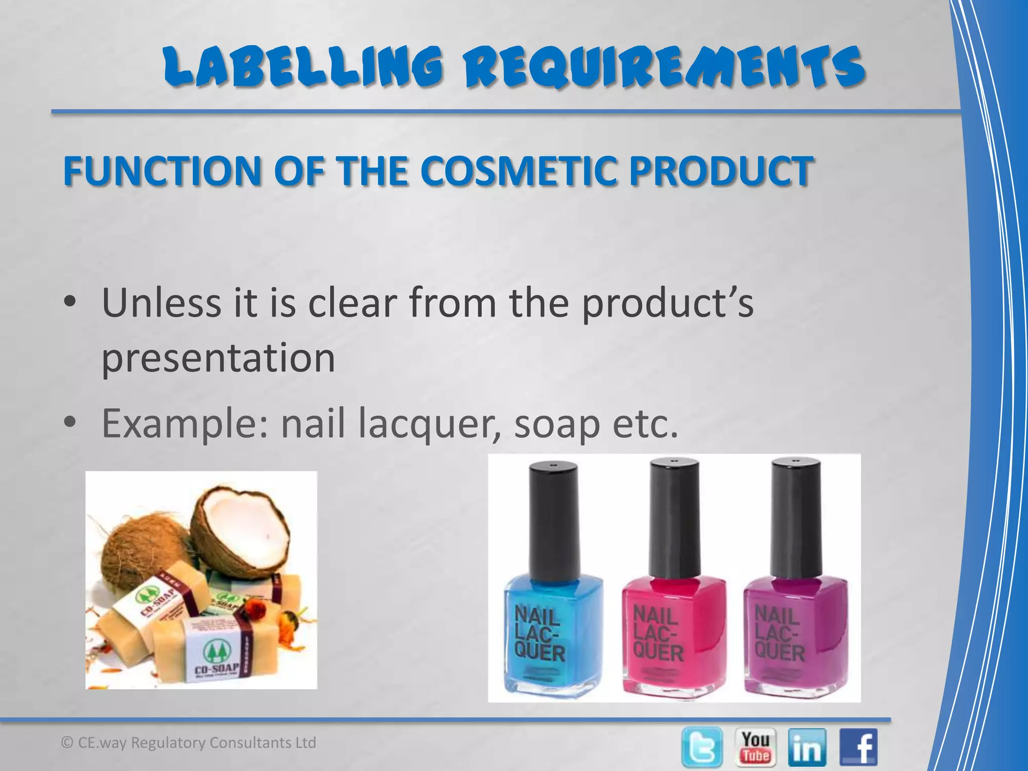 Cosmetics labeling requirements EU | PPTX