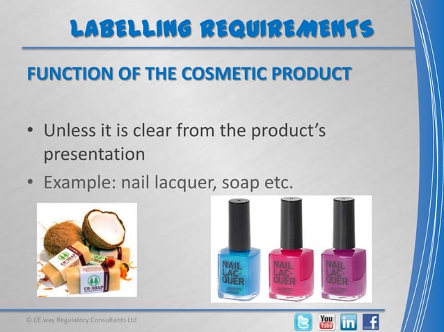 Cosmetics labeling requirements EU | PPTX | Skin and Dermatology ...