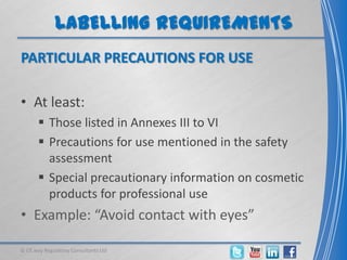 Cosmetics labeling requirements EU | PPTX