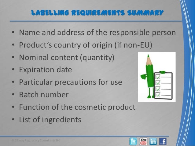 Cosmetics Labeling Requirements Eu