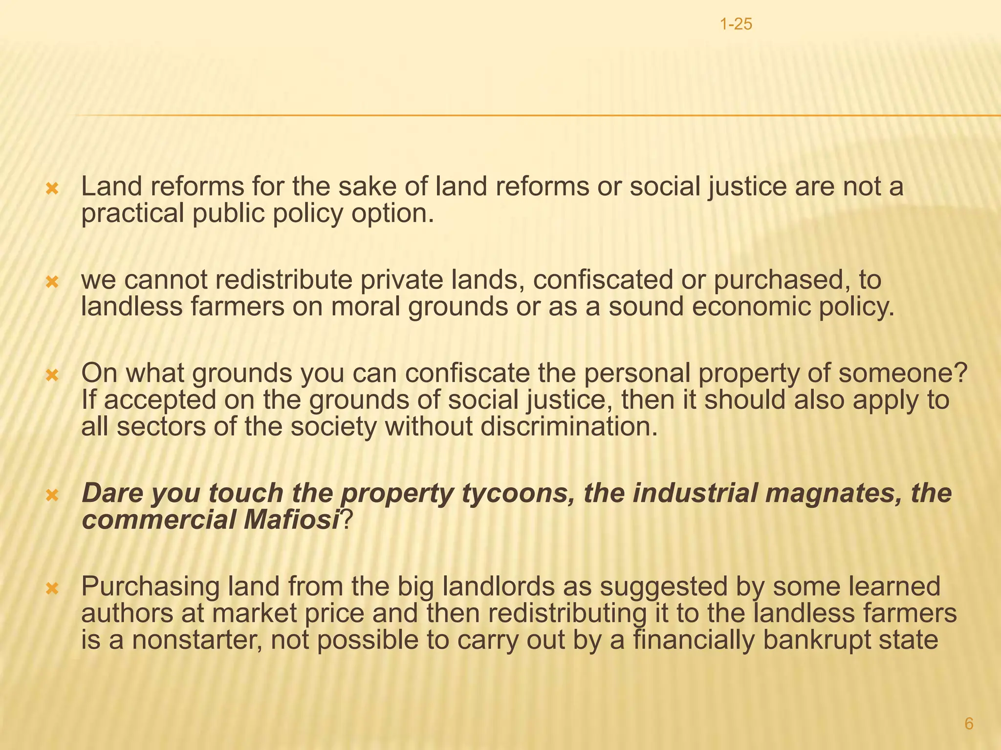 history of land reforms in pakistan.ppt. | PPT