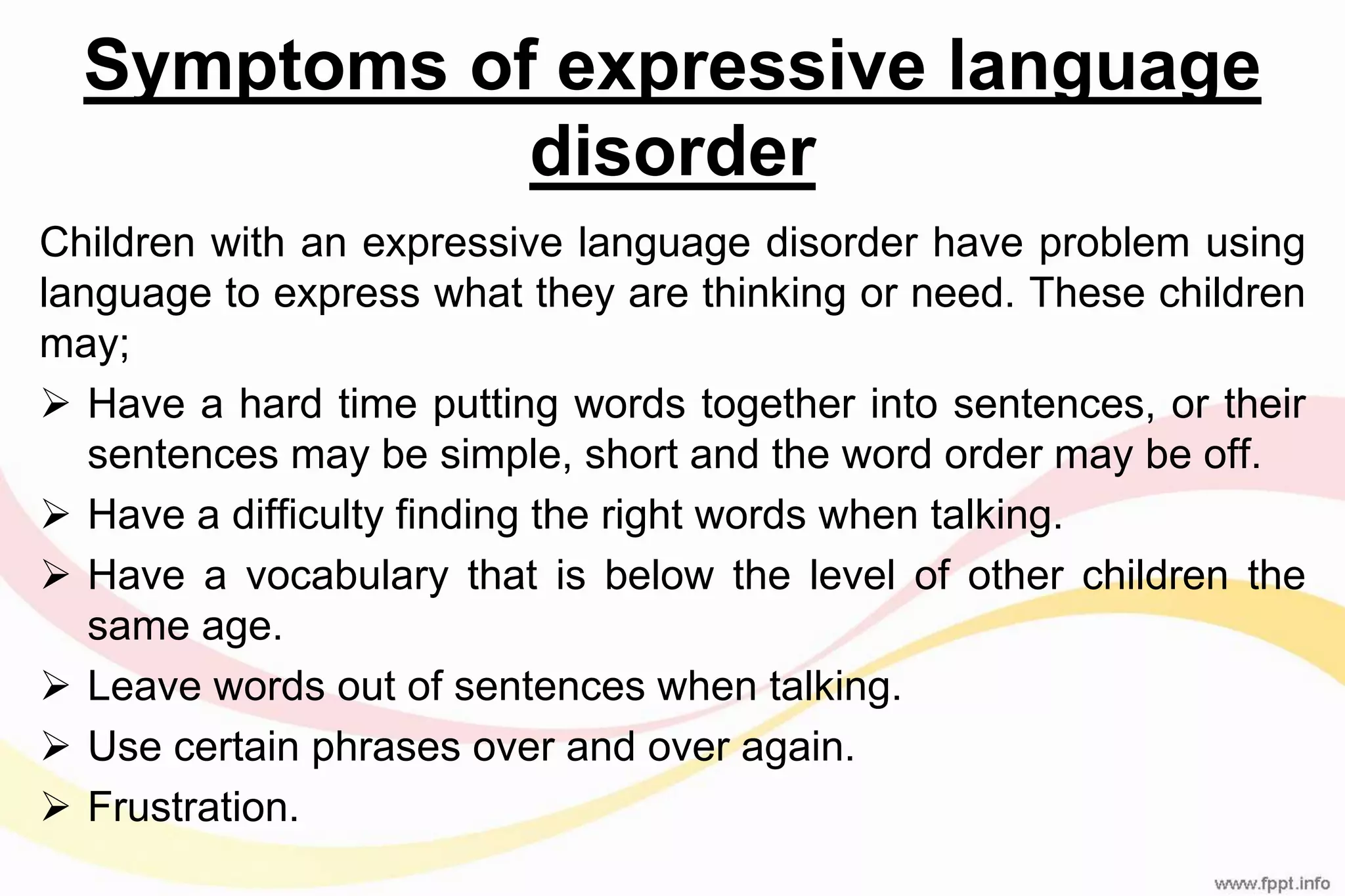 Language disorders | PPT