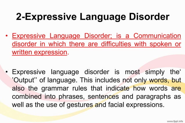 Language disorders | PPT