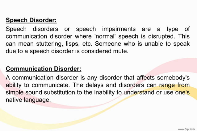 Language disorders | PPT