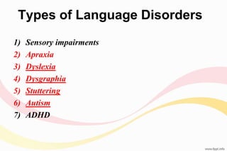 Language disorders | PPT