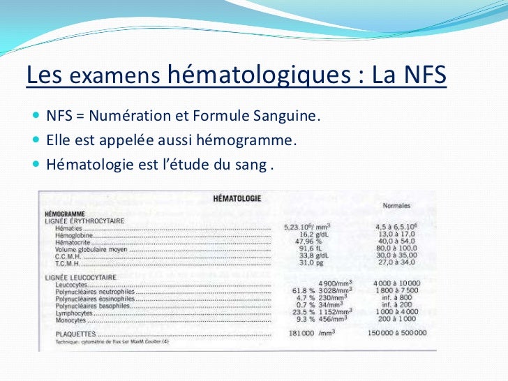 5 les examens hématologiques