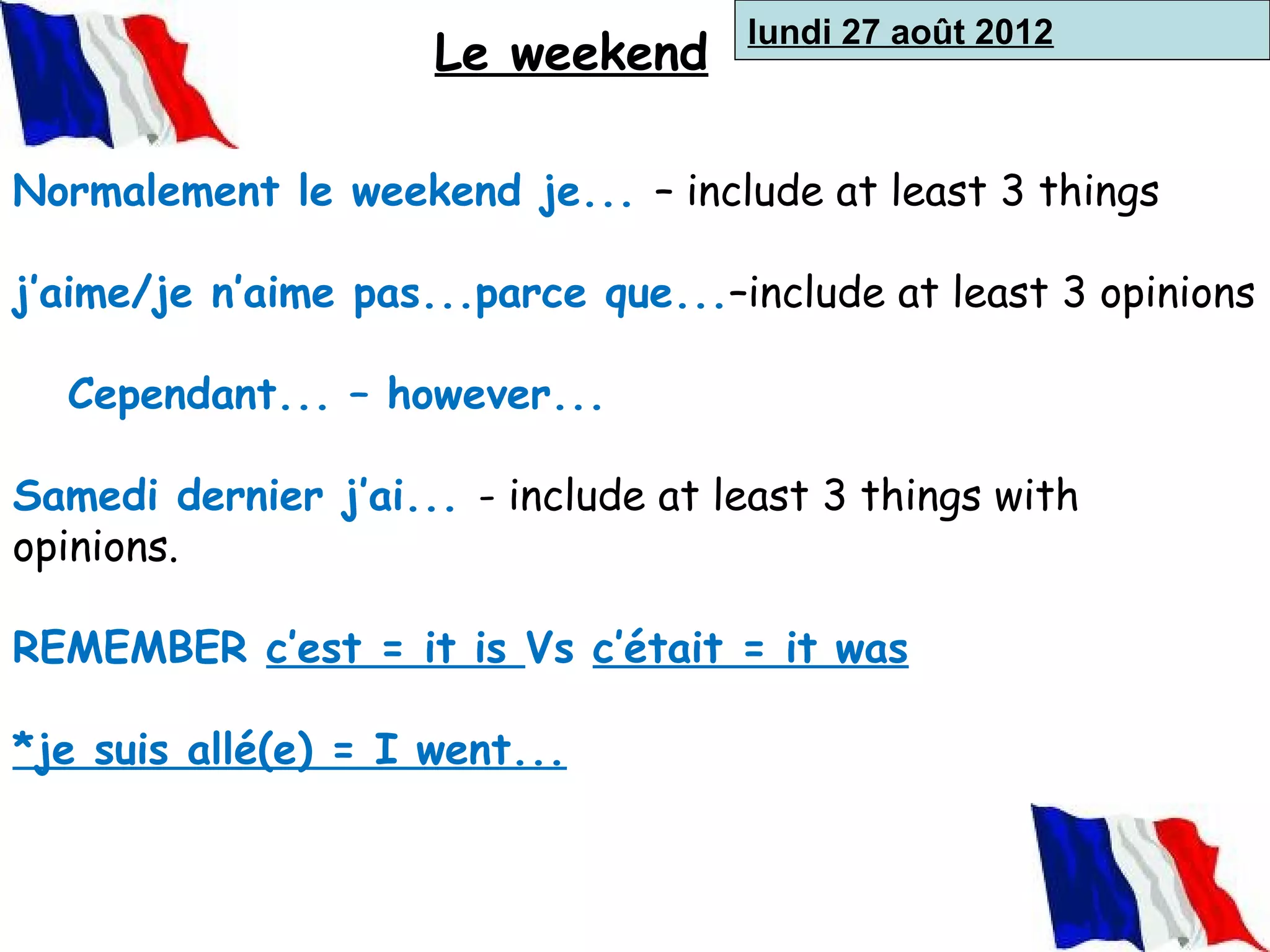 5. le weekend_dernier2 | PPT
