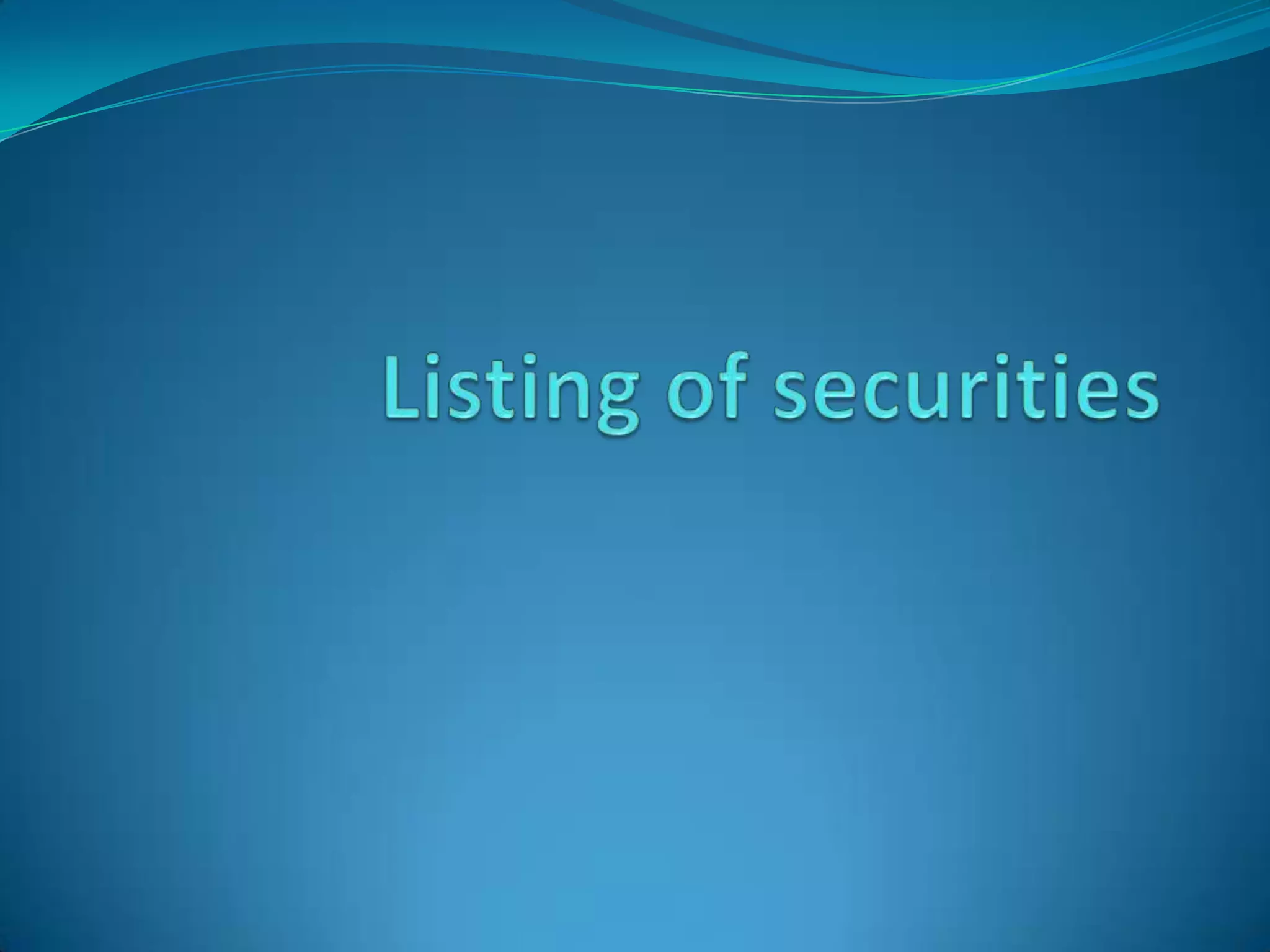5. listing of securities | PPTX