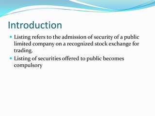 5. listing of securities | PPTX