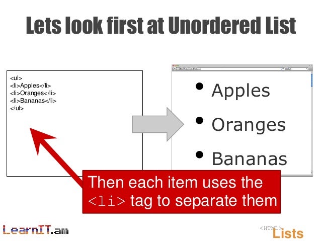 Lists In Html