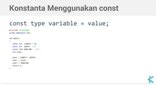 Pemrograman C++ - Literal dan Konstanta | PDF