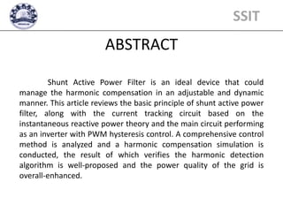 Analysis of Shunt APF (Active PowerFilter) | PPTX