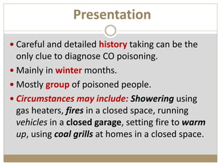 Management protocol of carbon Monoxide poisoning | PPTX