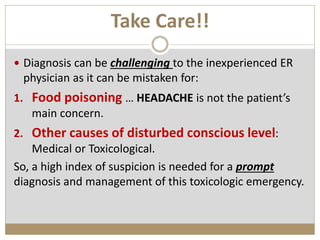 Management protocol of carbon Monoxide poisoning | PPTX