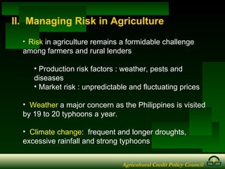 5 managing risk in agriculture by mr. ramon yedra | PPS