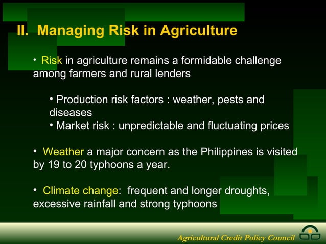 5 managing risk in agriculture by mr. ramon yedra | PPS