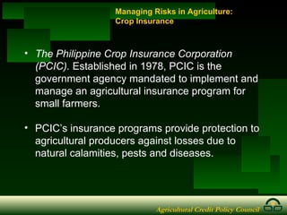 5 managing risk in agriculture by mr. ramon yedra | PPS