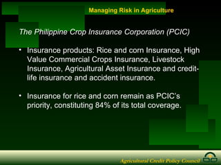 5 managing risk in agriculture by mr. ramon yedra | PPS