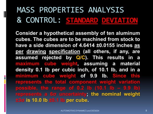 5- MASS PROPERTIES ANALYSIS and CONTROL | PPTX