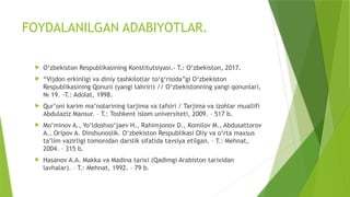 Dinshunoslik fanida islom dini 5-mavzu (1).pptx