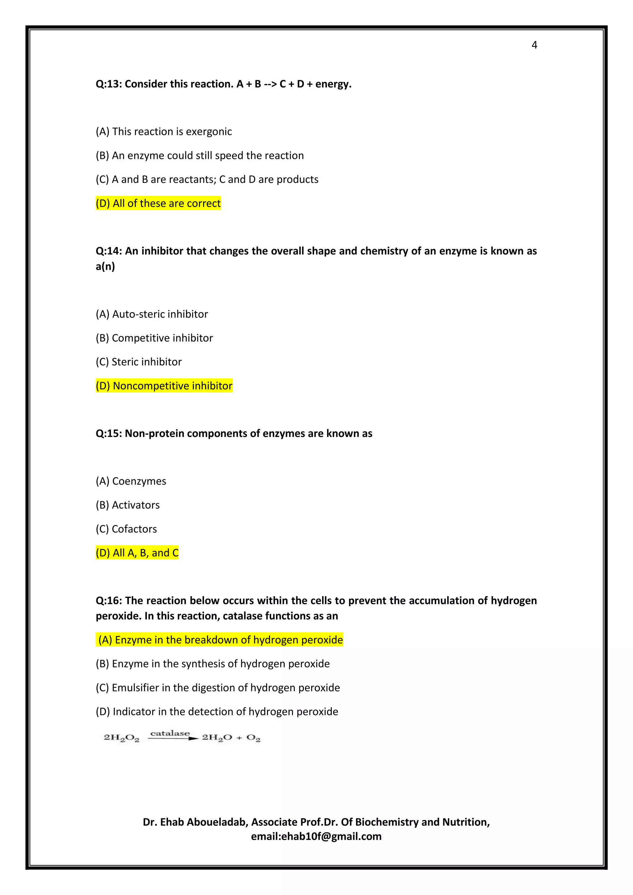 5 mcq 1-enzymes | PDF