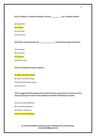 5 mcq 1-enzymes | PDF