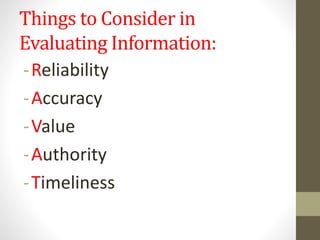 Media and Information Sources - Media and Information Literacy (MIL) | PPTX