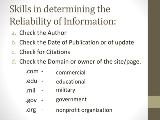Media and Information Sources - Media and Information Literacy (MIL ...