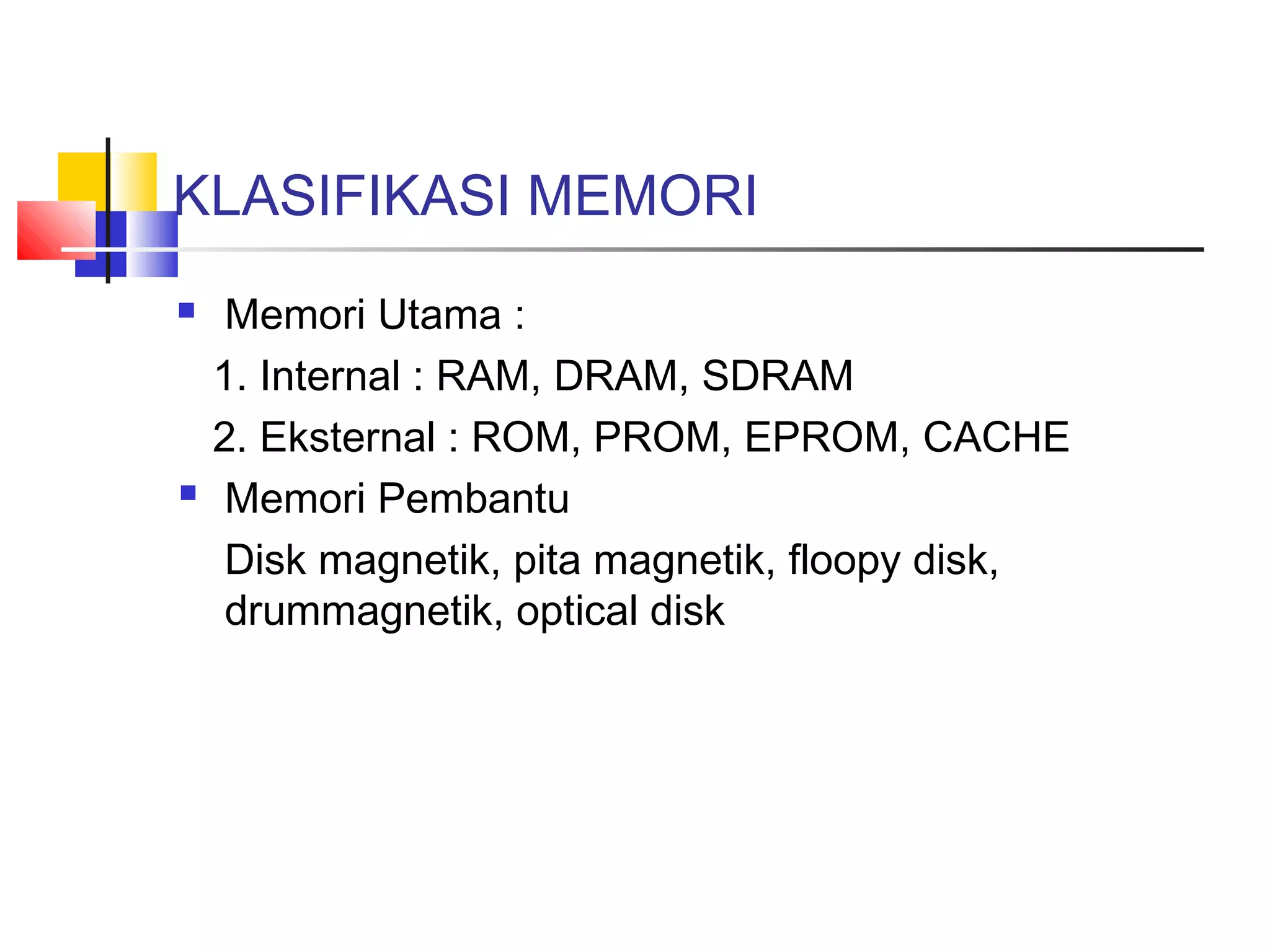 ARSITEKTUR SISTEM MEMORI | PPT