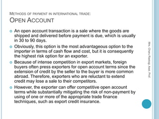 5. Methods of Payment in International Trade/Export and Import Finance ...