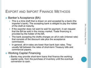 5. Methods of Payment in International Trade/Export and Import Finance ...