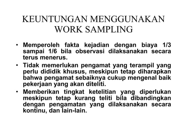 5. metode sampling kerja | PPT