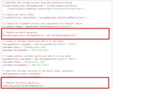 Microsoft Azure Storage - Table (NoSQL) | PPT